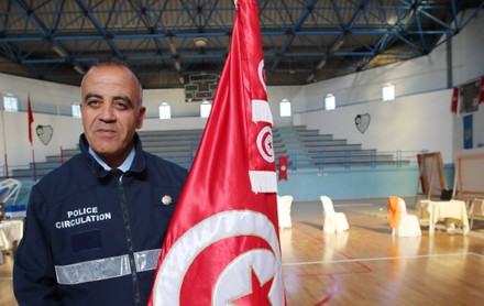 Tunisian Police Pose Tunisian Flag Inside Editorial Stock Photo - Stock ...