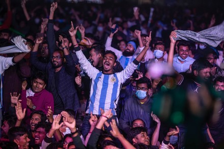 Argentina Soccer Fans Celebrate Their Teams Editorial Stock Photo ...