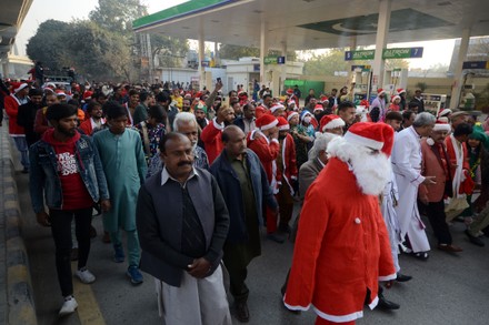 Members Pakistans Christian Minority Dressed Santa Editorial Stock ...