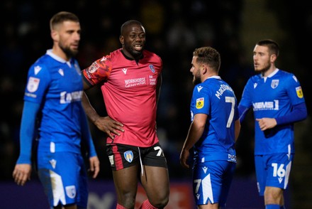 John Akinde Colchester United Heavily Marked Editorial Stock Photo ...
