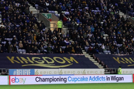 Wigan Athletic Fans Behind Pitchside Led Editorial Stock Photo - Stock ...
