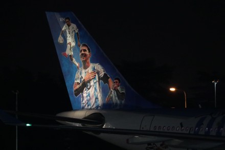 Lionel Messi Depicted Back Wing Aerolineas Editorial Stock Photo ...