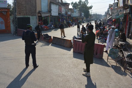 Pakistani Security Officials Stand Guard Outside Editorial Stock Photo ...