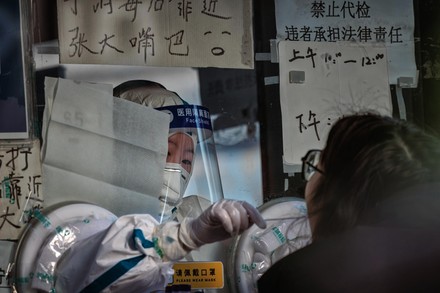Woman Takes Coronavirus Pcr Test Street Editorial Stock Photo - Stock ...