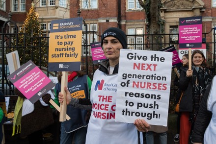 Nurses Join Picket Line Outside Royal Editorial Stock Photo - Stock ...