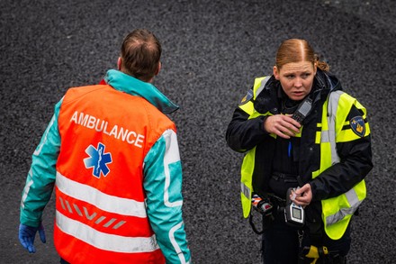 Officer Ambulance Nurse On Scene Case Editorial Stock Photo - Stock ...