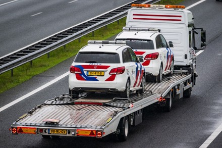 Police Cars Transported On Trailer Editorial Stock Photo - Stock Image ...