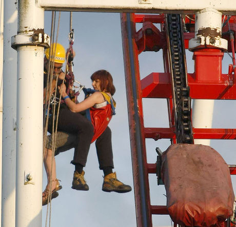 Passengers Being Rescued Stuck Rollercoaster Editorial Stock Photo ...