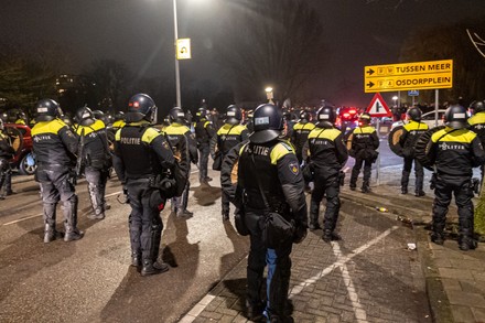 Amsterdam Riot Police Intervenes On Hoekenes Editorial Stock Photo ...