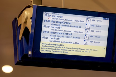 Delft Sign Announcing New Timetable Ns Editorial Stock Photo - Stock ...