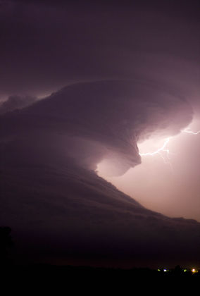 Supercell Wave Photographed Night Complete Sideways Editorial Stock ...