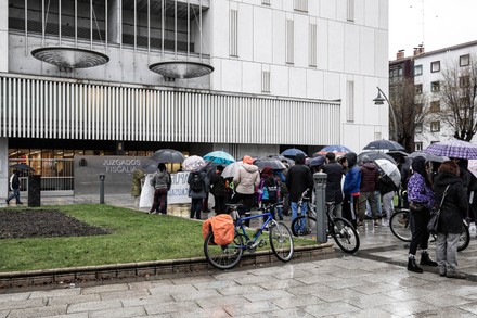 Protesters Holding Umbrellas Banners Gather Entrance Editorial Stock ...