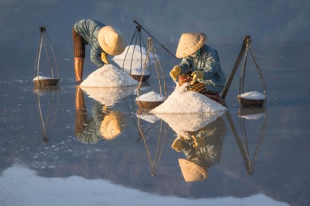 Colourful Process Salt Harvesting Captured Hon Editorial Stock Photo ...