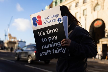 Nurse Holds Placard Expressing Her Opinion Editorial Stock Photo ...