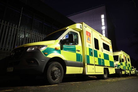 Emergency Ambulances Parked Outside Ambulance Station Editorial Stock ...
