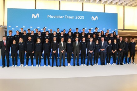 Movistar Cycling Team Pose Photo During Editorial Stock Photo - Stock ...