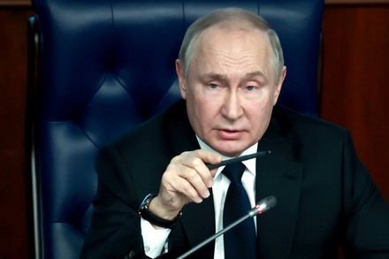 Russian President Vladimir Putin Speaks During Editorial Stock Photo ...