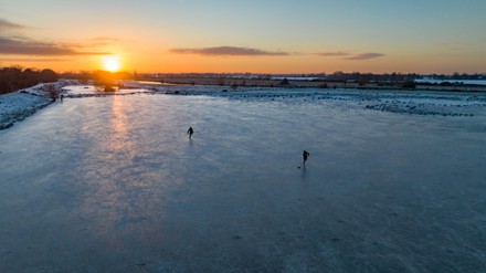 Vast Natural Ice Rink Near Ely Editorial Stock Photo - Stock Image ...