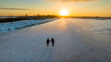 Vast Natural Ice Rink Near Ely Editorial Stock Photo - Stock Image ...