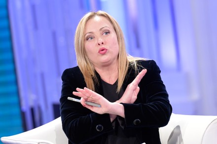 Prime Minister Giorgia Meloni Guest Television Editorial Stock Photo ...