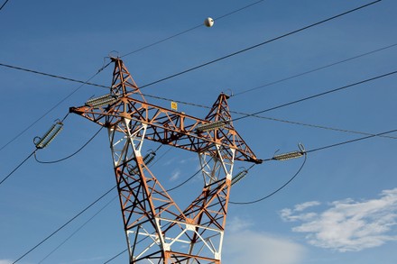 Hightension Electricity Power Lines Nice Southern Editorial Stock Photo ...