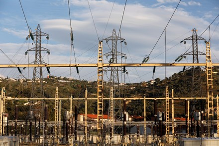 Hightension Electricity Power Lines Nice Southern Editorial Stock Photo ...