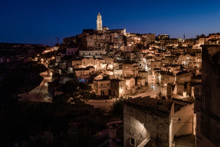Historic Center Matera Basilicata Blue Hour Editorial Stock Photo ...