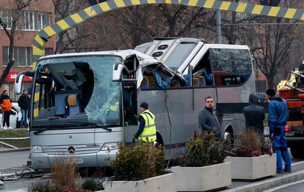 Romanian Police Rescue Workers Investigate Bus Editorial Stock Photo ...