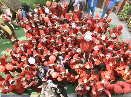 Students Santa Claus Dresses During Christmas Editorial Stock Photo ...