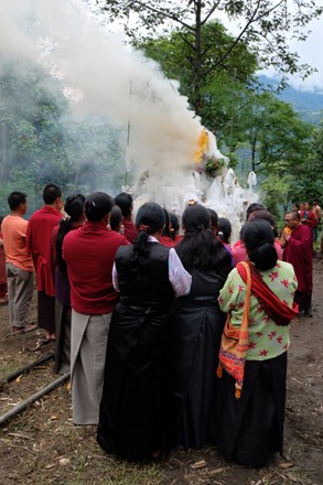 Buddhist Cremation Ceremony Village Singhik North Editorial Stock Photo ...