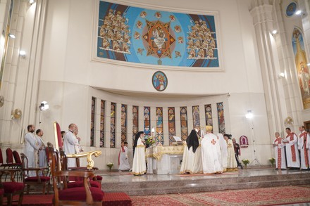 Egyptian Catholics Pray During Christmas Eve Editorial Stock Photo ...