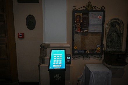 Electronic Payment System Atm Seen Church Editorial Stock Photo - Stock ...