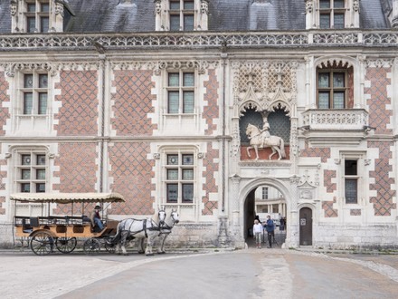 Equestrian Statue Louis Xii Above Entrance Editorial Stock Photo ...