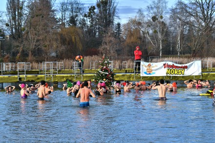Participants Perform Water During Christmas Bath Editorial Stock Photo ...
