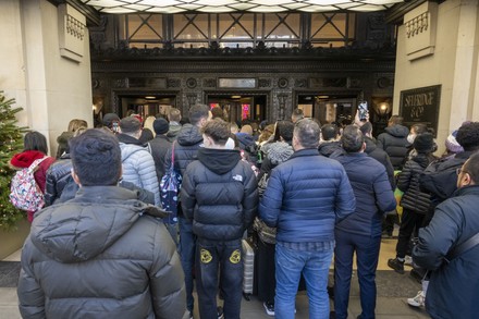 Customers Queue Outside Selfridges Department Store Editorial Stock ...