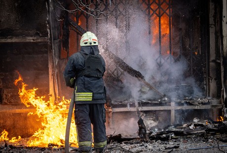 Bakhmut Firefighters Extinguish Fire Set By Editorial Stock Photo ...