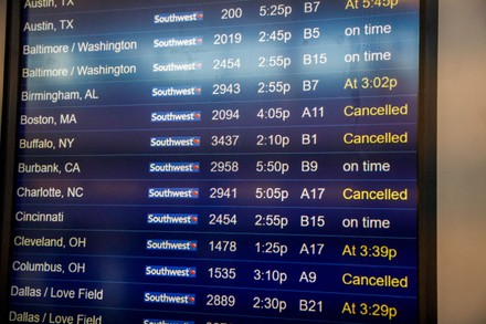 Southwest Airlines Flight Schedule Board Shows Editorial Stock Photo ...