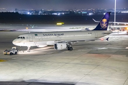 Night View Saudi Arabian Airlines Airbus Editorial Stock Photo - Stock ...