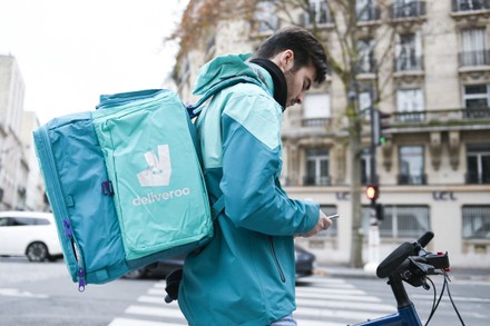 Illustration Picture Shows Deliver Man Deliveroo Editorial Stock Photo ...