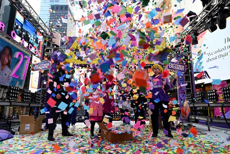 Confetti Fills Air Times Square New Editorial Stock Photo - Stock Image ...