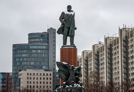 Snow Covers Monument Founder Soviet Union Editorial Stock Photo - Stock ...