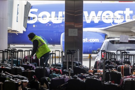 Southwest Airlines Employee Looks Through Area Editorial Stock Photo ...