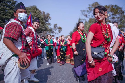 People Gurung Community Wearing Traditional Attire Editorial Stock ...