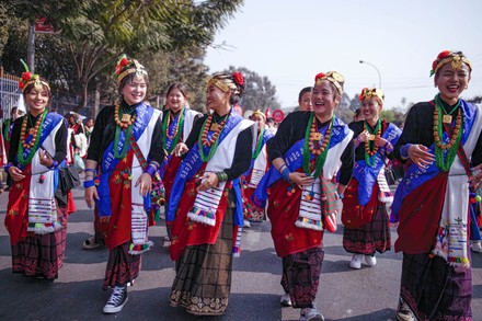 People Gurung Community Wearing Traditional Attire Editorial Stock ...