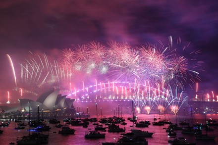 Midnight Fireworks Editorial Stock Photo - Stock Image | Shutterstock