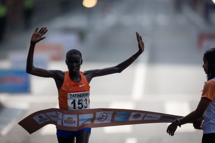 Kenyan Runner Catherine Reline Amanangole Crosses Editorial Stock Photo ...