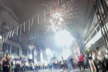 People Gather Watch Fireworks Display Marks Editorial Stock Photo ...