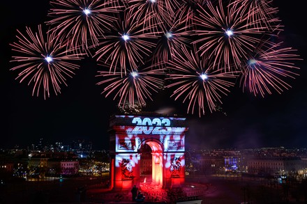 Fireworks Firework Arch Triumph Arc De Editorial Stock Photo - Stock ...