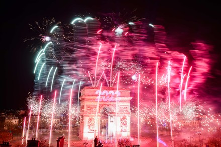 Fireworks Firework Arch Triumph Arc De Editorial Stock Photo - Stock ...