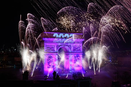 Fireworks Firework Arch Triumph Arc De Editorial Stock Photo - Stock ...